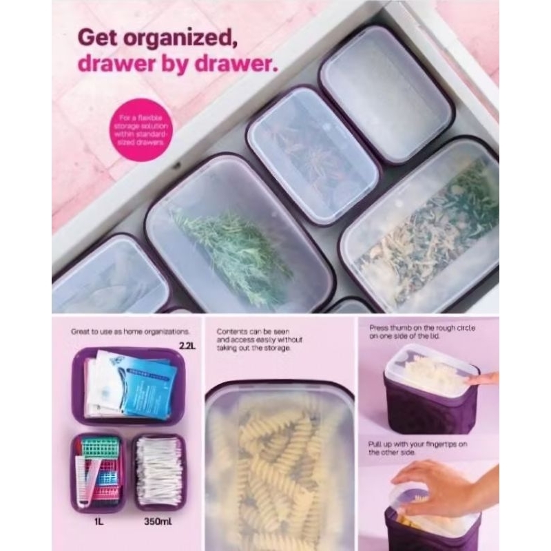 Tupperware Drawer Canister Assorted Size | Shopee Malaysia