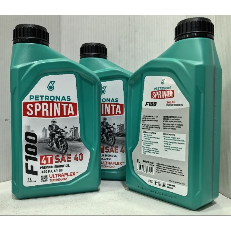 100% ORIGINAL PETRONAS SPRINTA F100 SAE 40 4T OIL ENGINE OIL -100% ORIGINAL PRODUCT (1 LITER ...