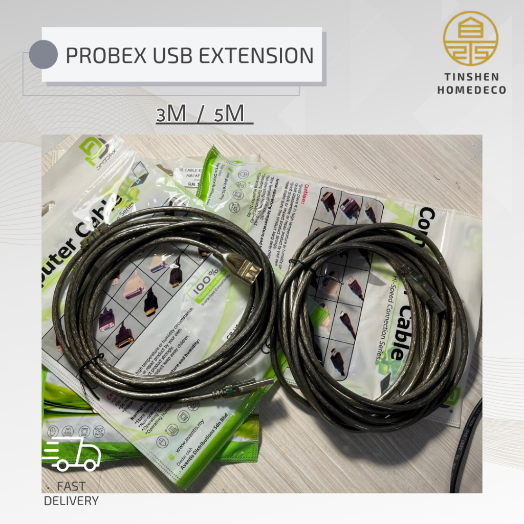 PROBEX USB EXTENSION 3M/5M High Speed USB 2.0 A male /A female cable ...