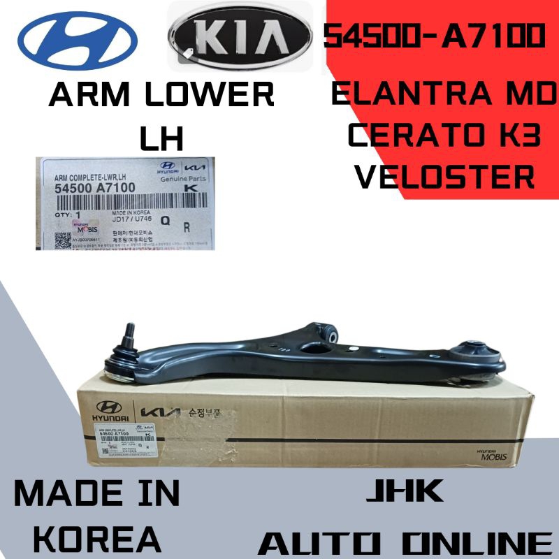 HYUNDAI ELANTRA MD CERATO K3 VELOSTER LOWER ARM RIGHT&LEFT 100% ...