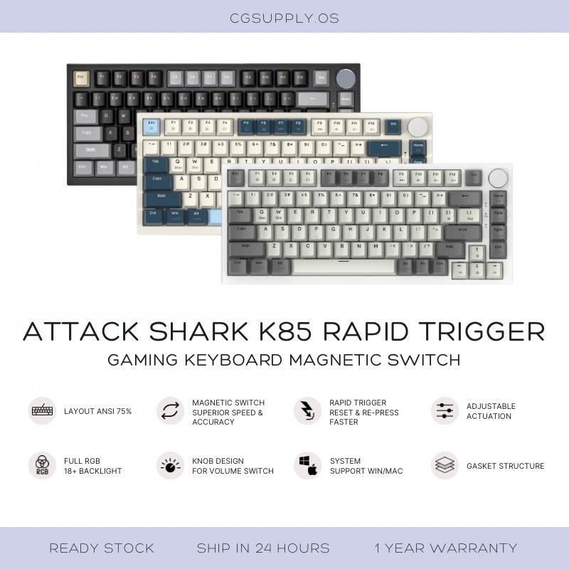 Attack Shark K85 Rapid Trigger Gaming Keyboard Magnetic Switch | Shopee ...