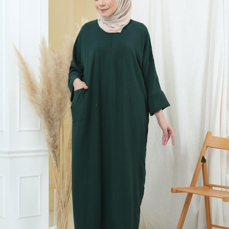Kaftan Dress Muslimah Baju raya 2024 CEY Crepe Ironless | Shopee Malaysia
