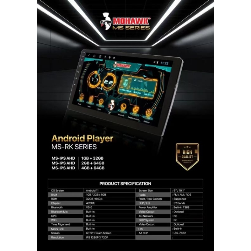 mohawk ms 4+64gb Android player 10inch and 9inch ready stock 💯 cheaper ...