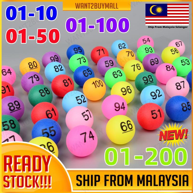 01-100 Number Assorted Colorful Color Lucky Draw Dip Game Gaming ...