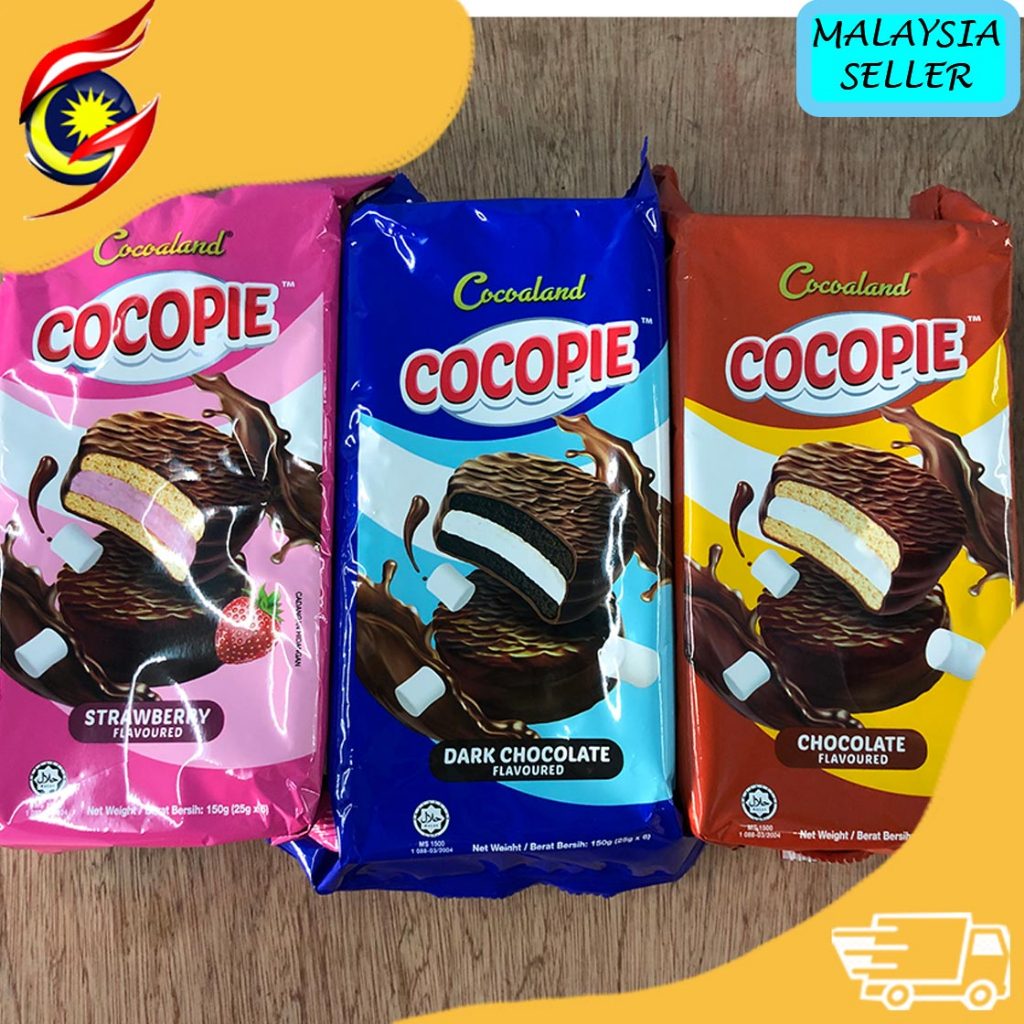 COCOPIE 150G(25G X 6PCS) CHOCOLATE , DARK CHOCOLATE & STRAWBERRY ...