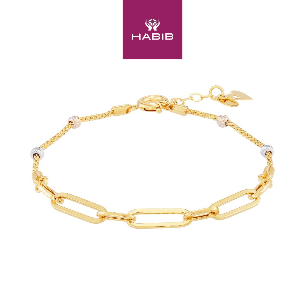 HABIB 585/14K Yellow, White and Rose Gold Bracelet (Heart) BZN 369-H | Shopee Malaysia