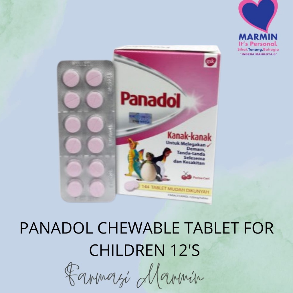 UBAT DEMAM KANAK2 KUNYAH PANADOL CHEWABLE TABLET PARACETAMOL 120MG 12'S ...