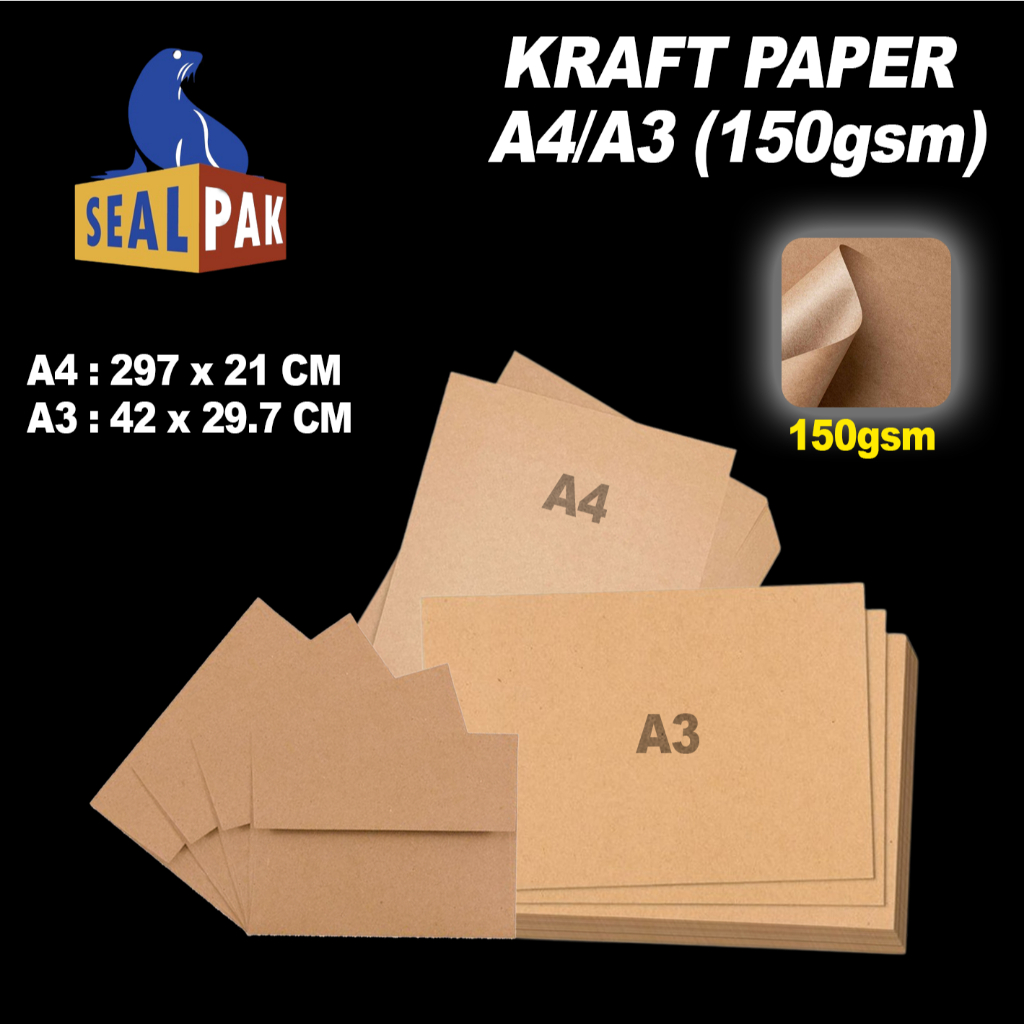 A4/A3 150gsm Kraft Paper / Kertas Craft Paper / Quality Kraft Brown 牛皮纸 ...