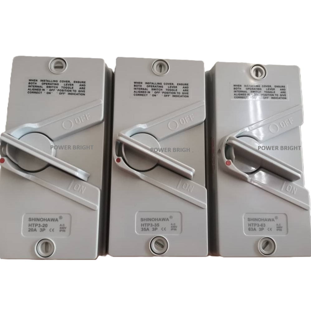 SHINOHAWA ENCLOSED 3POLE ISOLATOR [20A] [35A] [63A] (BTG 3POLE 20A , 35A) | Shopee Malaysia