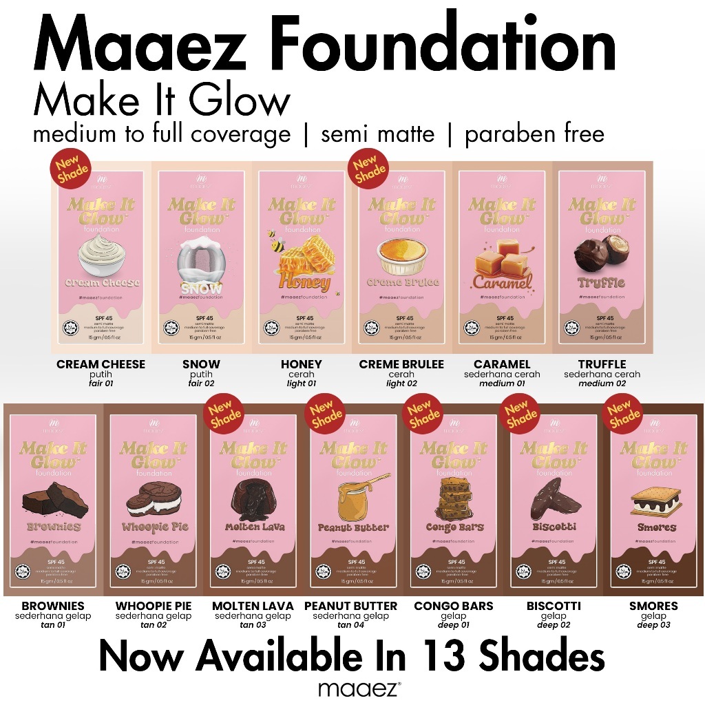 MAAEZ FOUNDATION - MAKE IT GLOW (FULL COVERAGE) | Shopee Malaysia