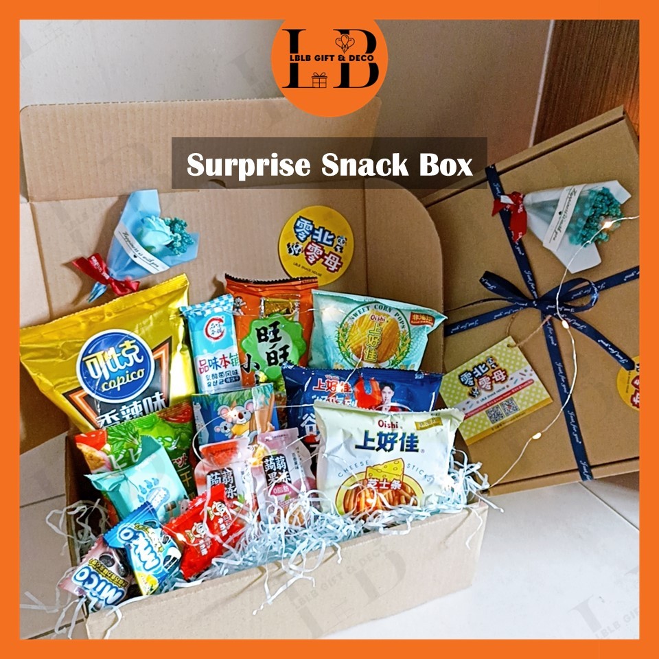 Surprise Snack Box FREE LED Light + Mini Flower + Wish Card Snack Gift ...