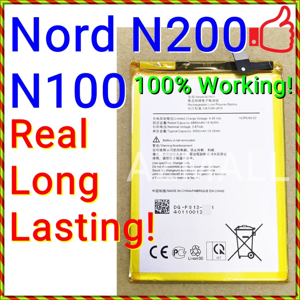 (18W Fast Charge) NEW ORI Long Lasting Stable Battery BLP813 OnePlus ...