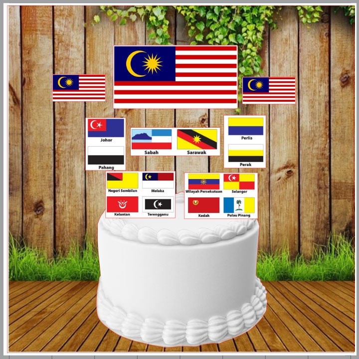 BENDERA CAKE TOPPER 001 | Shopee Malaysia