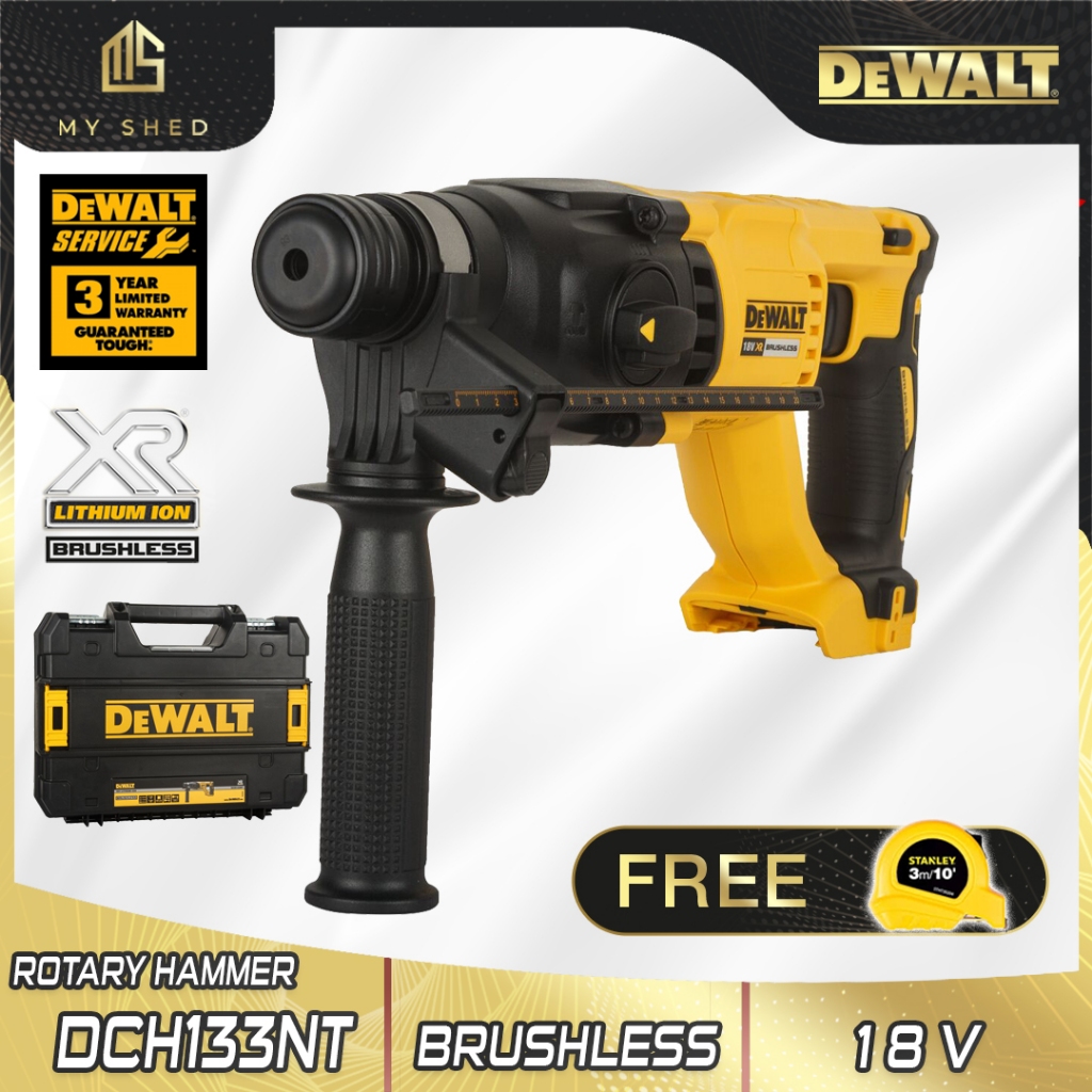 Dewalt DCH133NT-B1 18/20V Brushless Cordless Rotary Hammer Drill, SDS ...