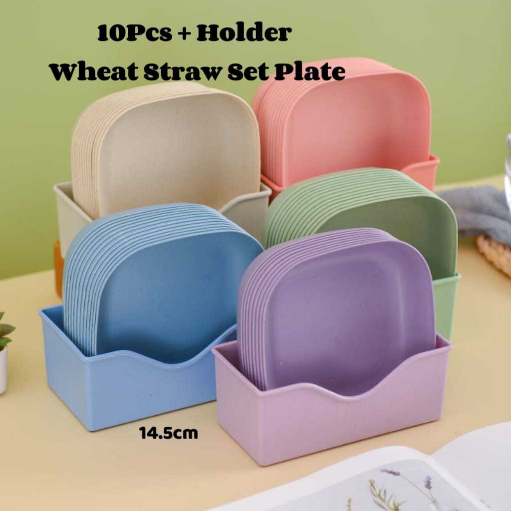 10Pcs Wheat Straw Plate/Pinggan Plastik/Set Pinggan Plastik/Set Pinggan ...