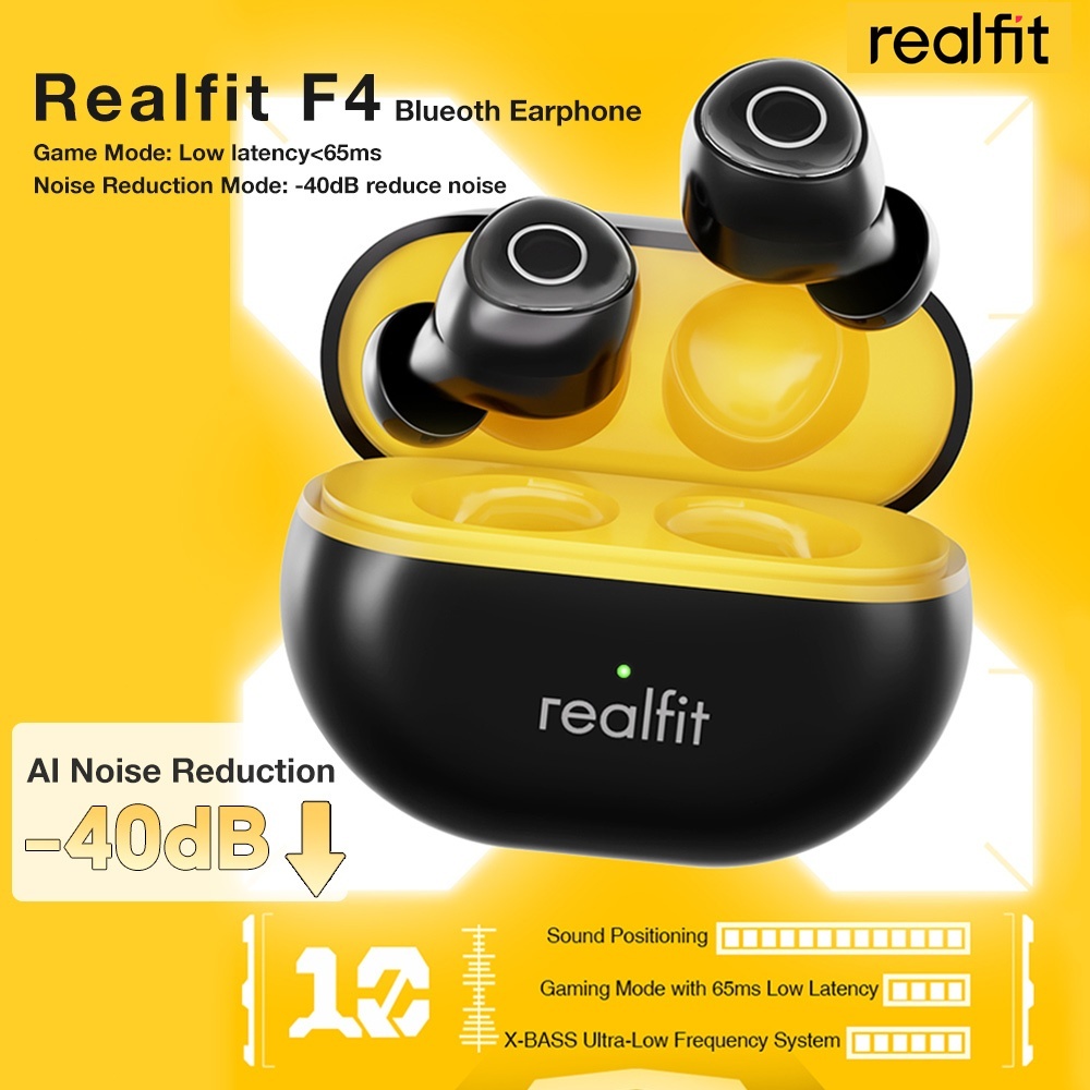 Realfit F3/F4 AI Noise Cancelling Bluetooth -40/38dB AI Noise ...