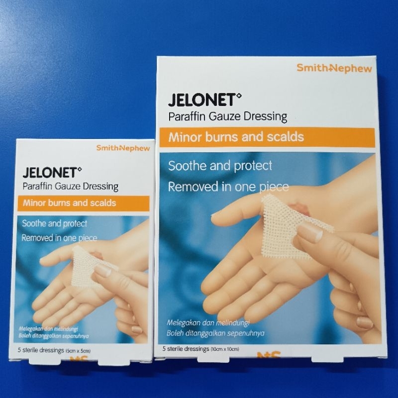 JELONET PARAFFIN GAUZE DRESSING MINOR BURNS AND SCALDS (BLUE) | Shopee ...