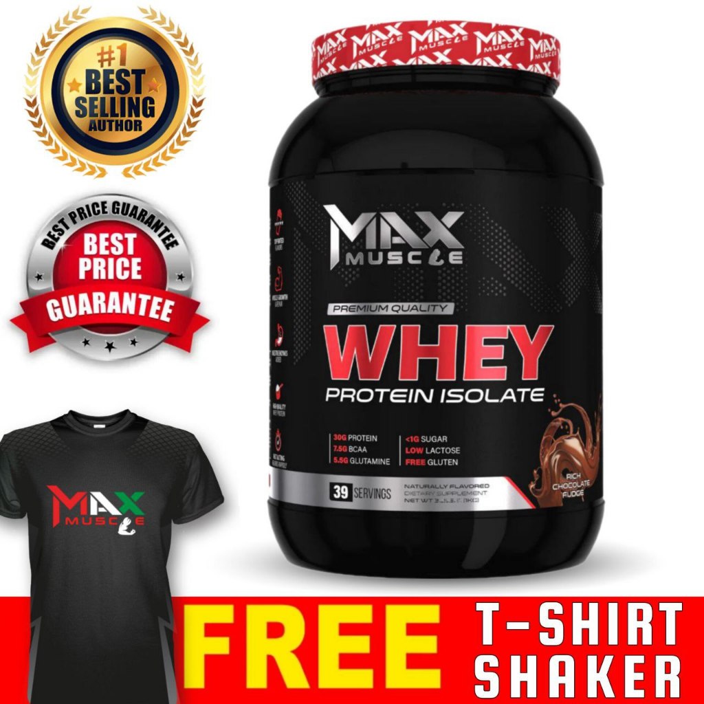Muscle Max Halal Whey Protein Isolate Premium Quality 30g Protein, 39 ...