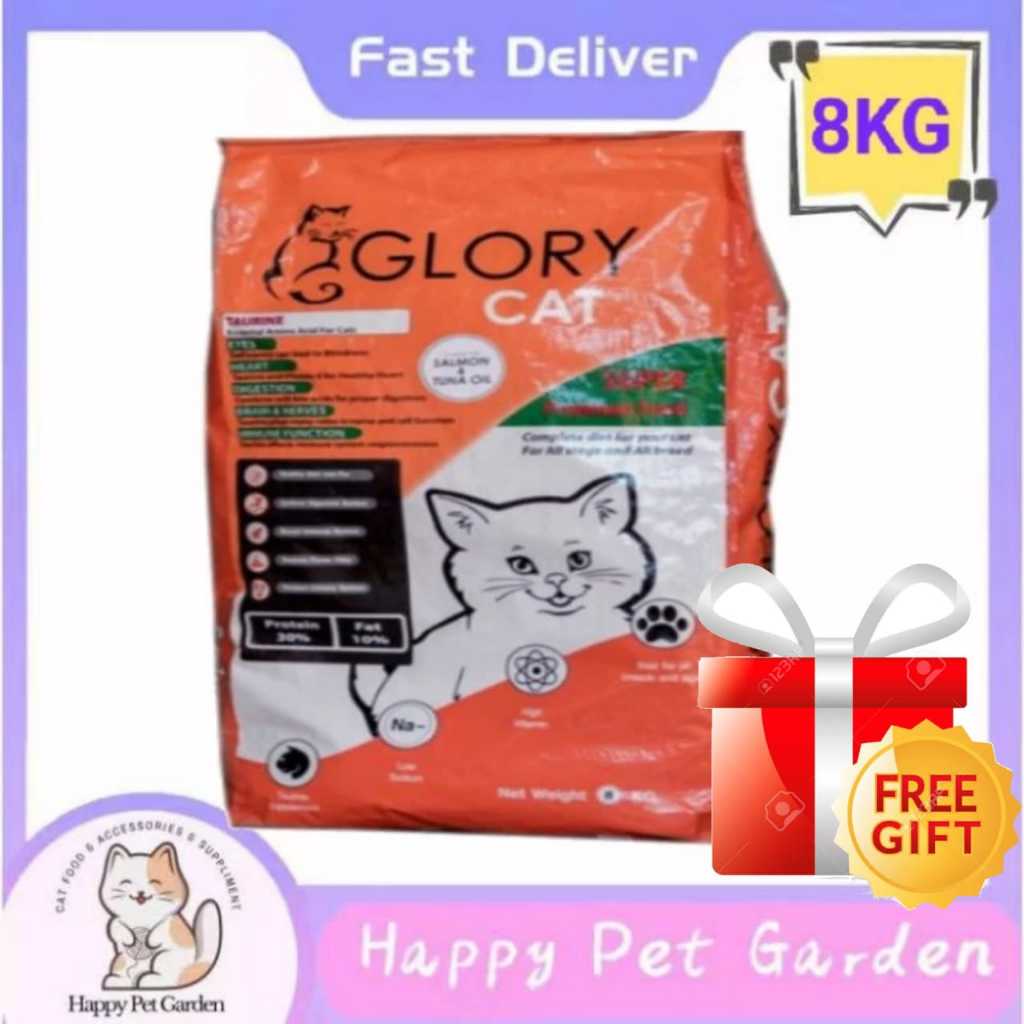 Glory Cat Makanan Kucing/Cat Dry Food (8KG Original Pack) FREE GIFT ...