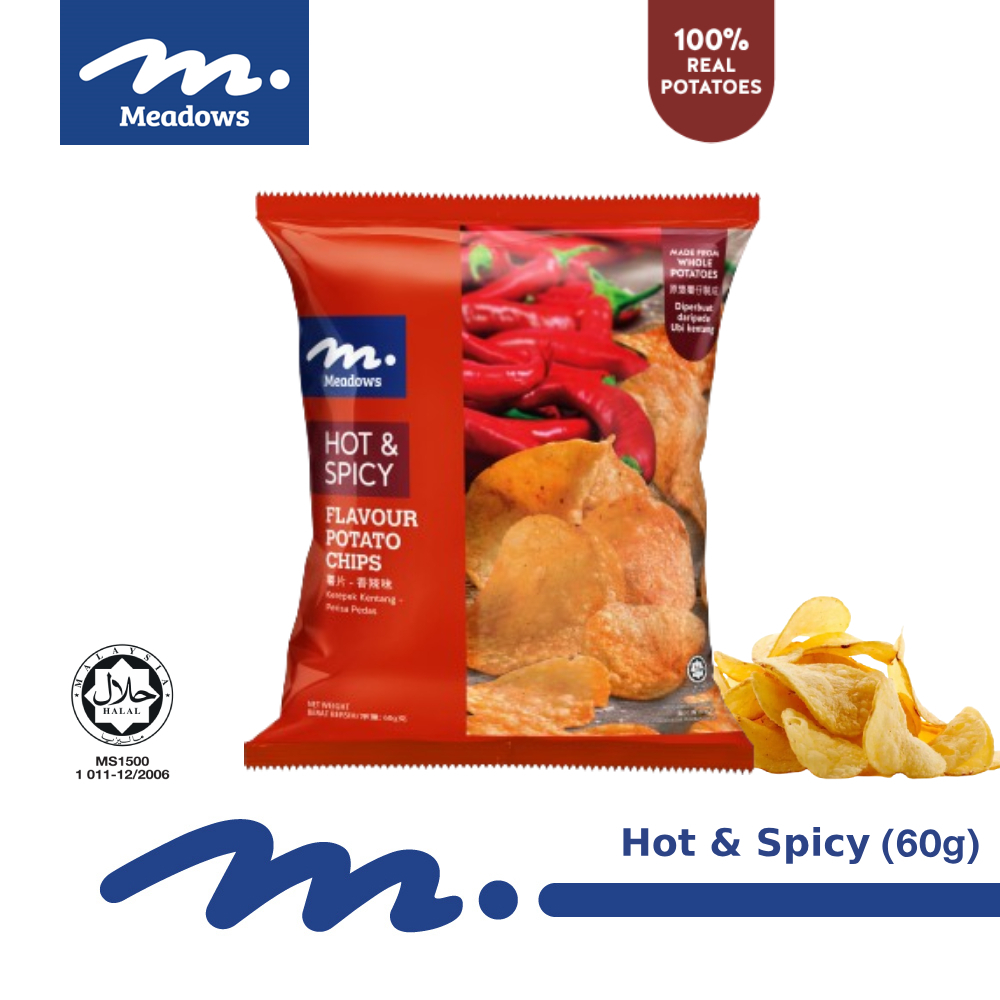 Online Exclusive Meadows Potato Chips 60g - Hot & Spicy Flavour (Best ...