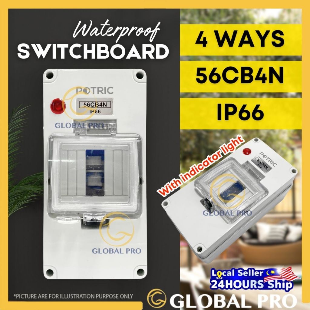 IP66 56CB4N 4 Way Switchboard Electrical MCB Box Waterproof Switch ...
