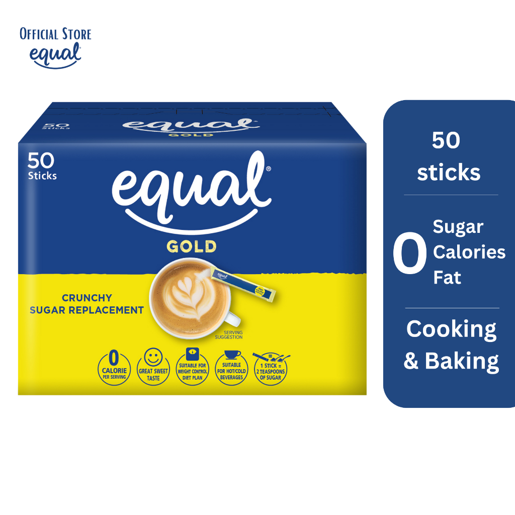 EQUAL GOLD 50 Sticks, Zero Calorie Sweetener | Shopee Malaysia