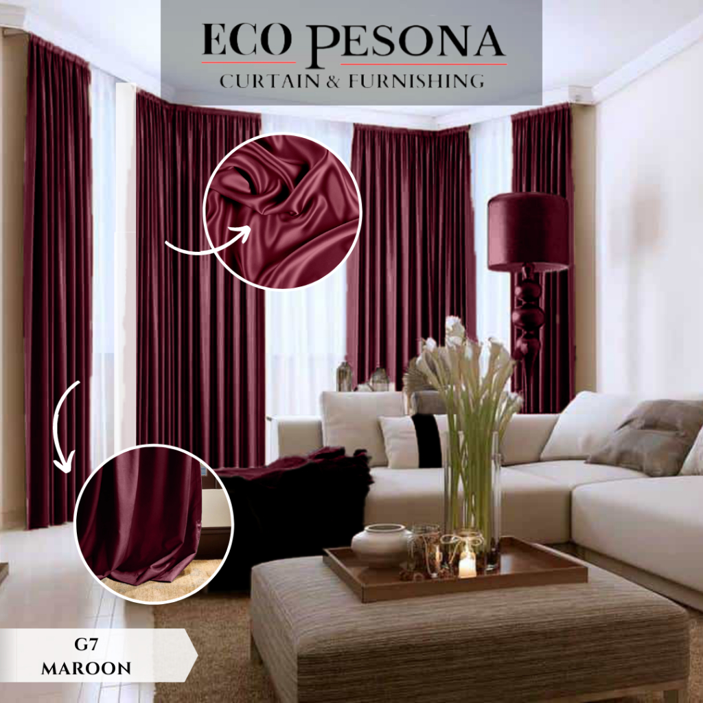 G7 MAROON - Ready Made Curtain!!! Siap Jahit Langsir ,Langsir RAYA Kain ...