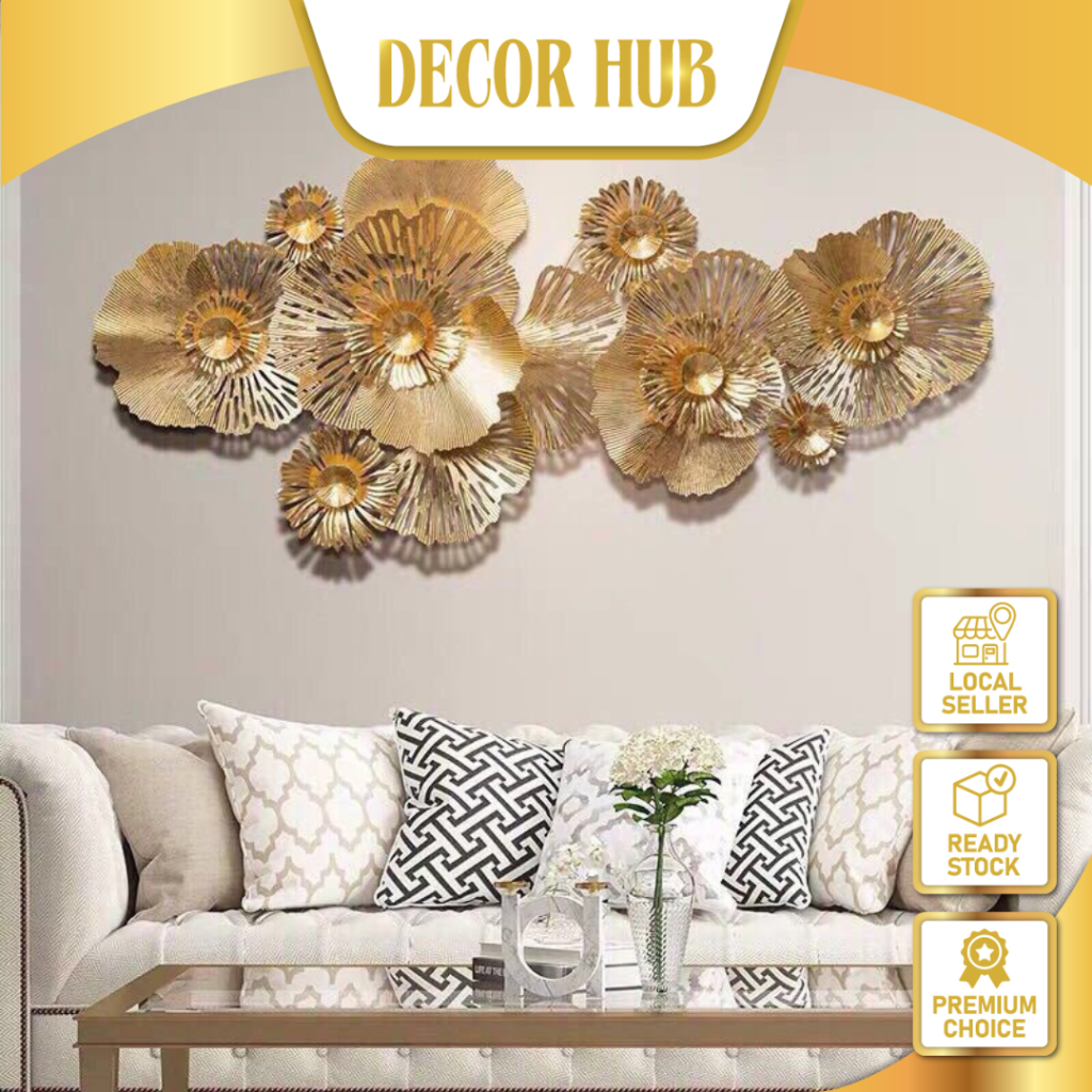 [Ready Stock] Decor Hub Modern Wall Art Bunga Dinding Metal Wall Decor ...