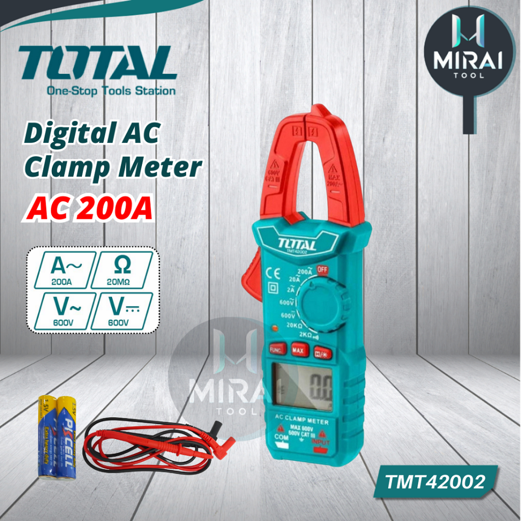 TOTAL TMT42002 Digital AC Clamp Meter AC 200A | Shopee Malaysia