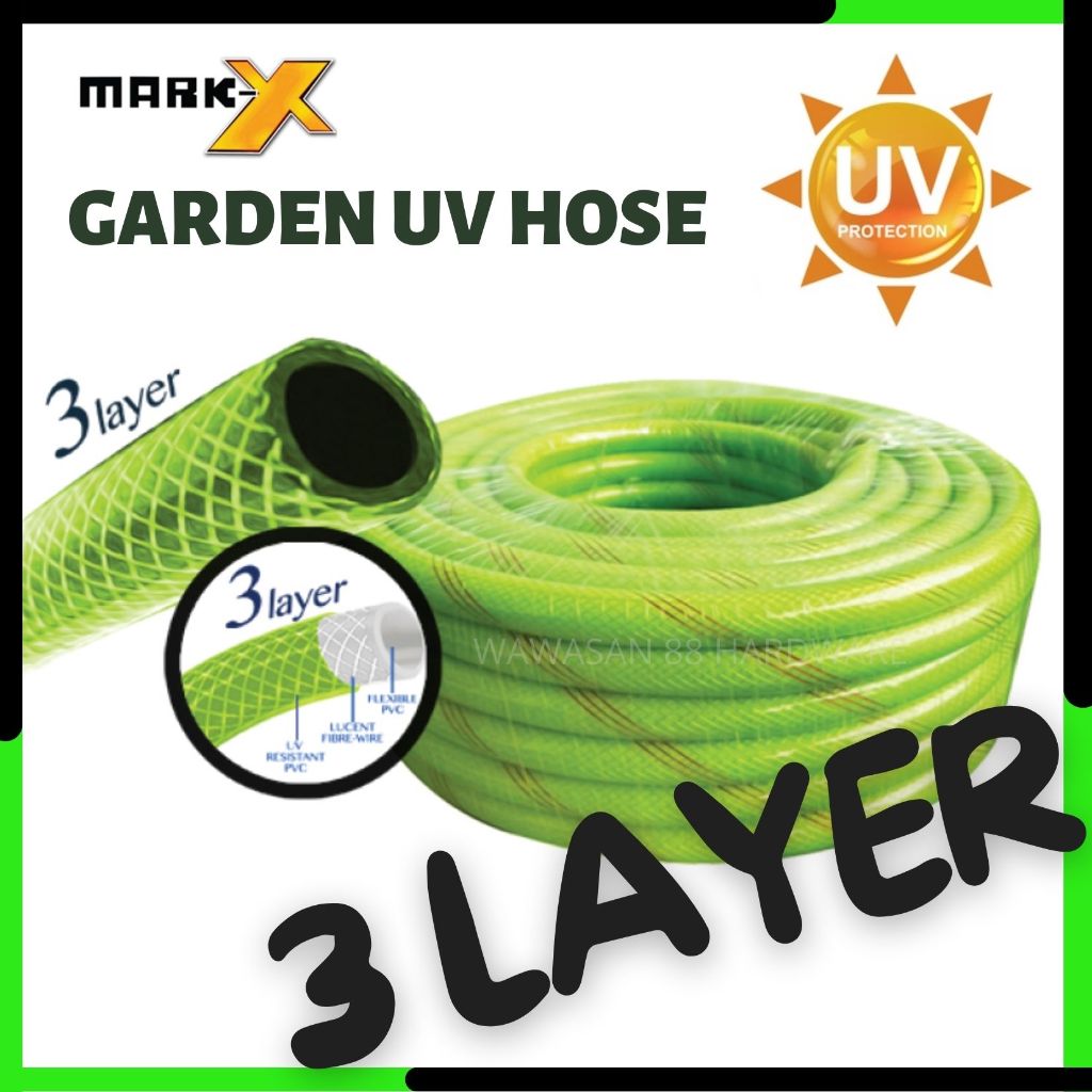 🔥3 LAYER🔥 2.5MM Thick MARKX UV Net Hose Outdoor Apple Green PVC Garden ...