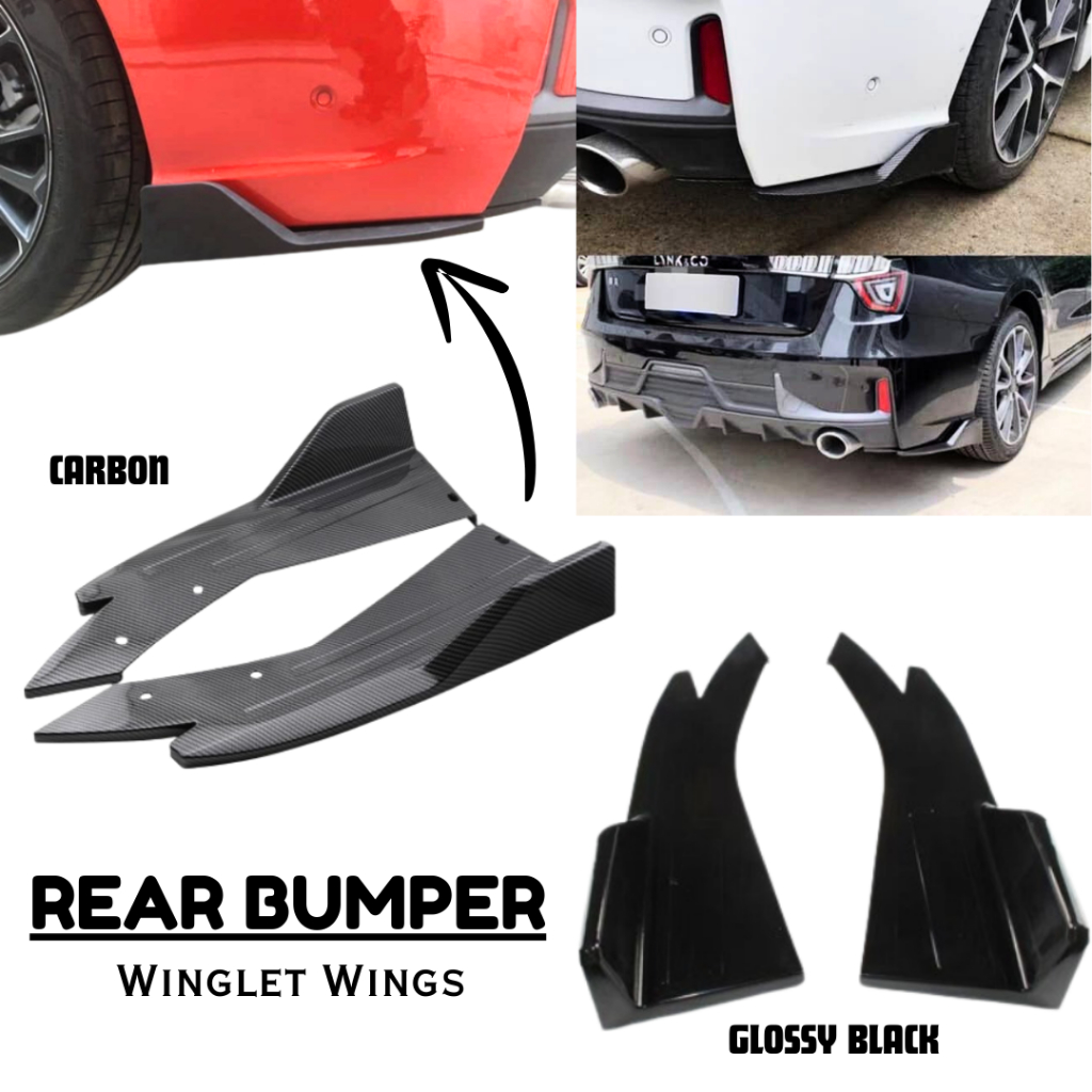💥NEW STOCK💥REAR BUMPER DIFFUSER CAR BUMPER LIP GLOSS BLACK WINGS ANTI ...