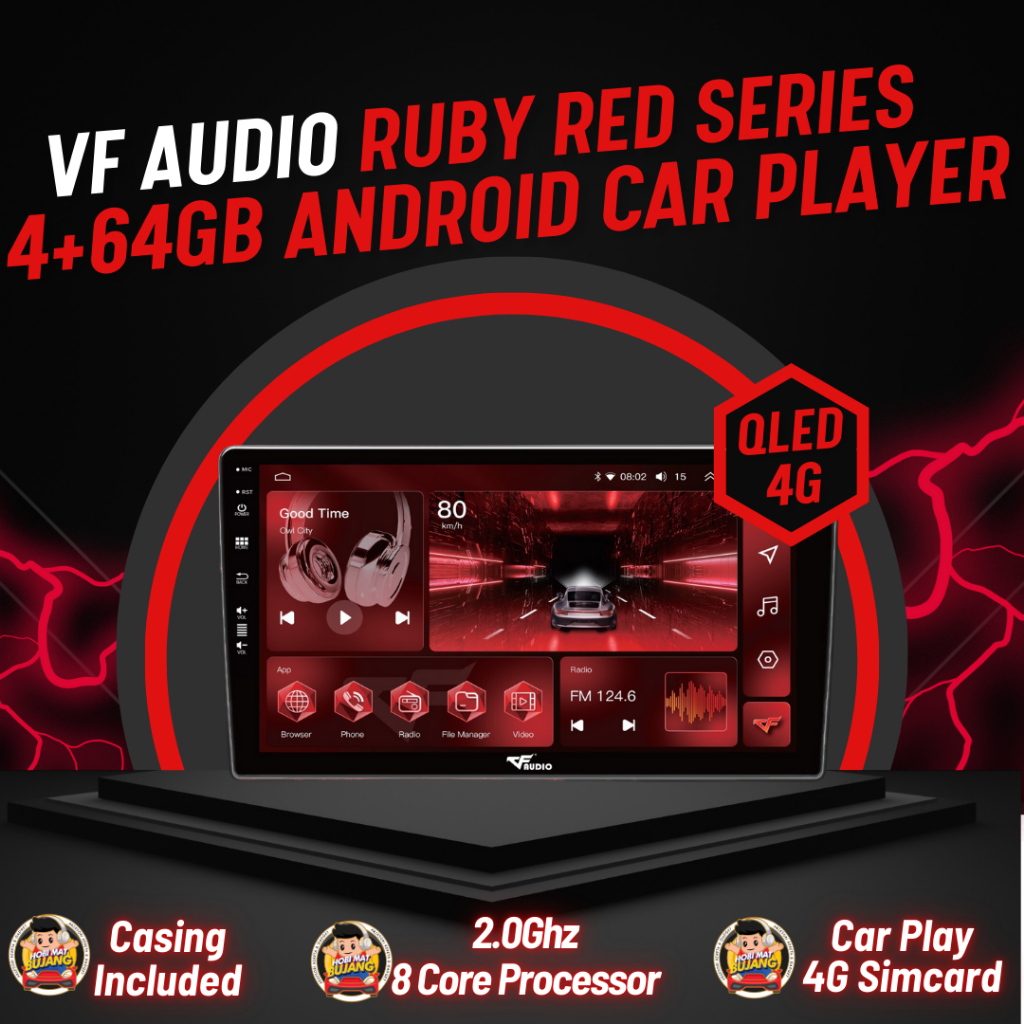 VF Audio Ruby Red Series Android Player QLED 2+32GB Android 11 Octa ...