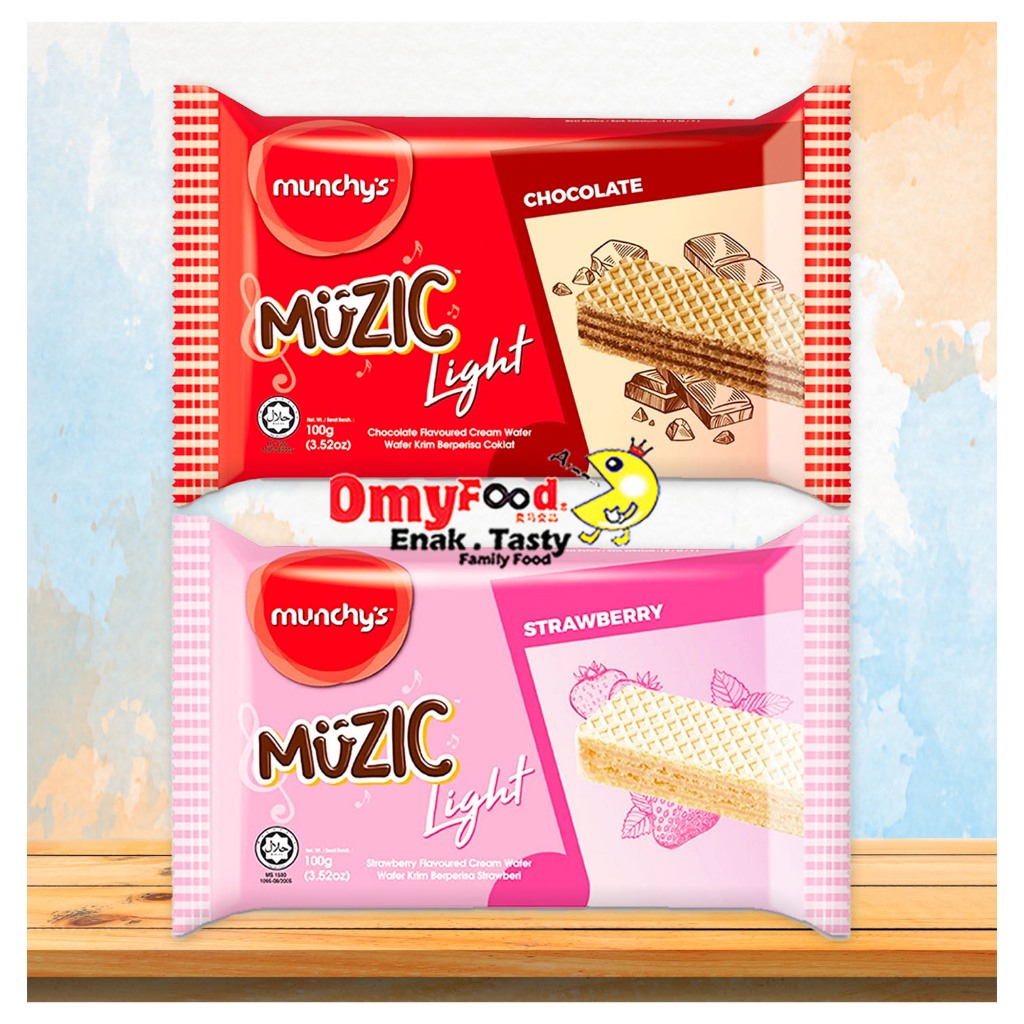 100g Munchy's Muzic Light Wafer [Strawberry / Chocolate][OmyFood ...