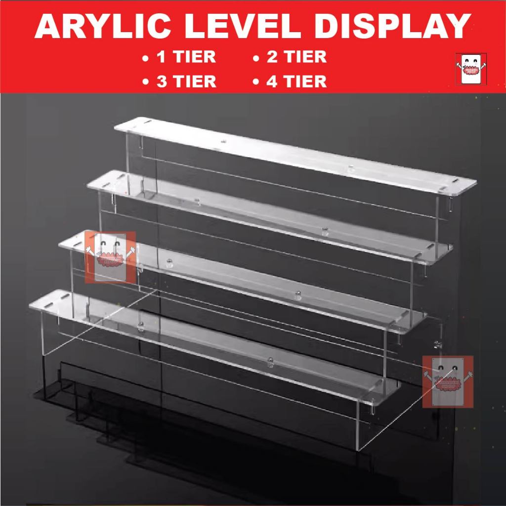 Acrylic Level Tier Display Stand Shelf Rack Transparent Acrylic Toy ...