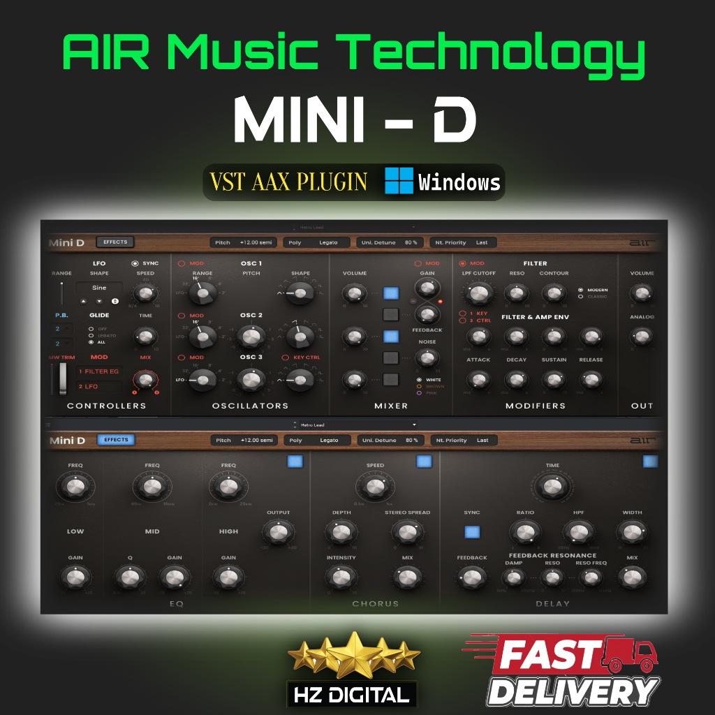 AIR Music Technology MINI-D Midi keyboard Synth Effect VST Plugin For ...