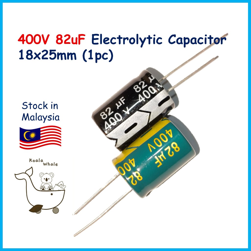 400V 82uF Electrolytic Capacitor Kapasitor Elco 400V82UF 18x25mm (1pc ...