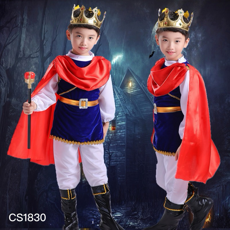7pcs Pirate Prince Cosplay Costume Halloween Party Medieval Royal King ...