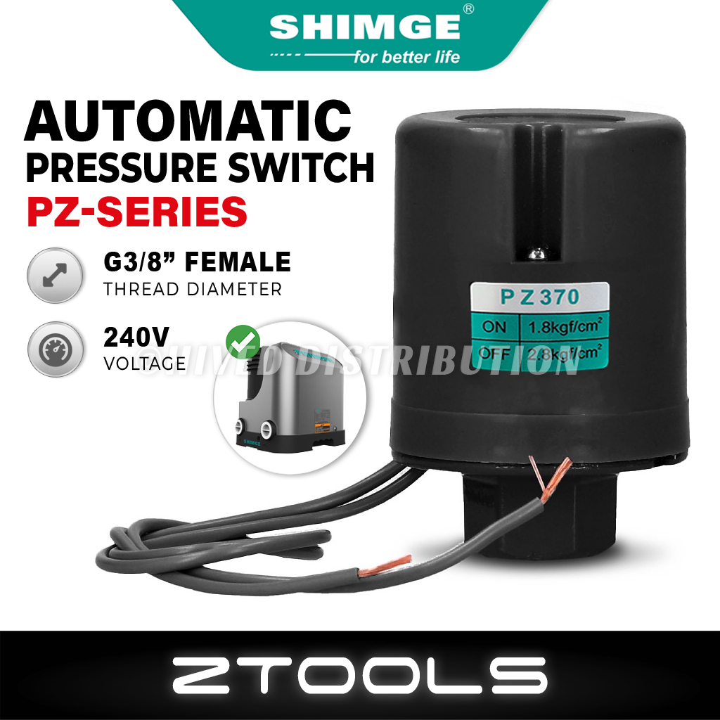 SHIMGE PZ-Series Pressure Switch PZ125 PZ370 PZ550 PZ750 (3/8 ...