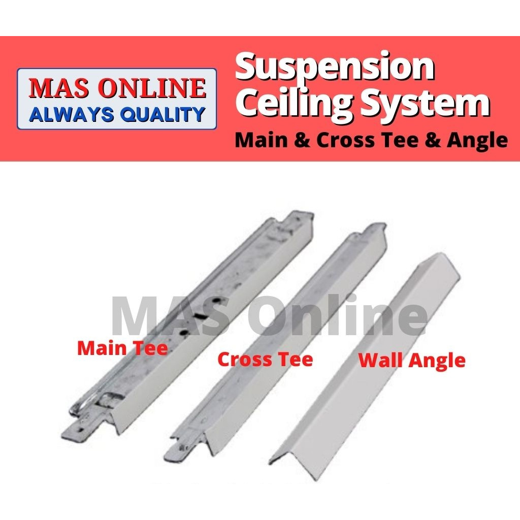 Ceiling Grid system Cross Tee / Cross Tee/ Wall Angle/ Besi Siling ...