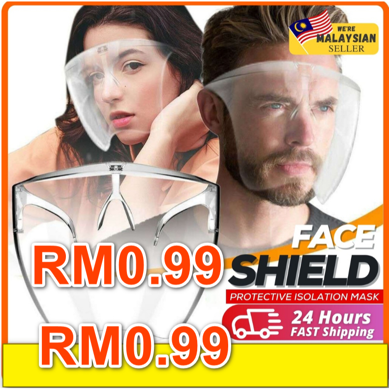 🌟Clear Stock🌟 *RM0.99 ONLY* Reusable Hard Full Face Shield【Premium ...