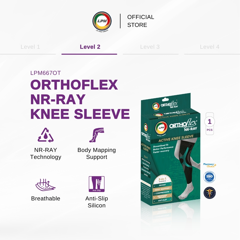 LPM Orthoflex Knee Sleeve 667OT Breathable Shin Support NR Ray Elastic ...