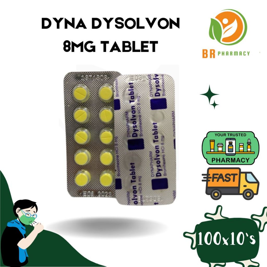 DYNA DYSOLVON BROMHEXINE 8MG TABLET 100X10'S | Shopee Malaysia