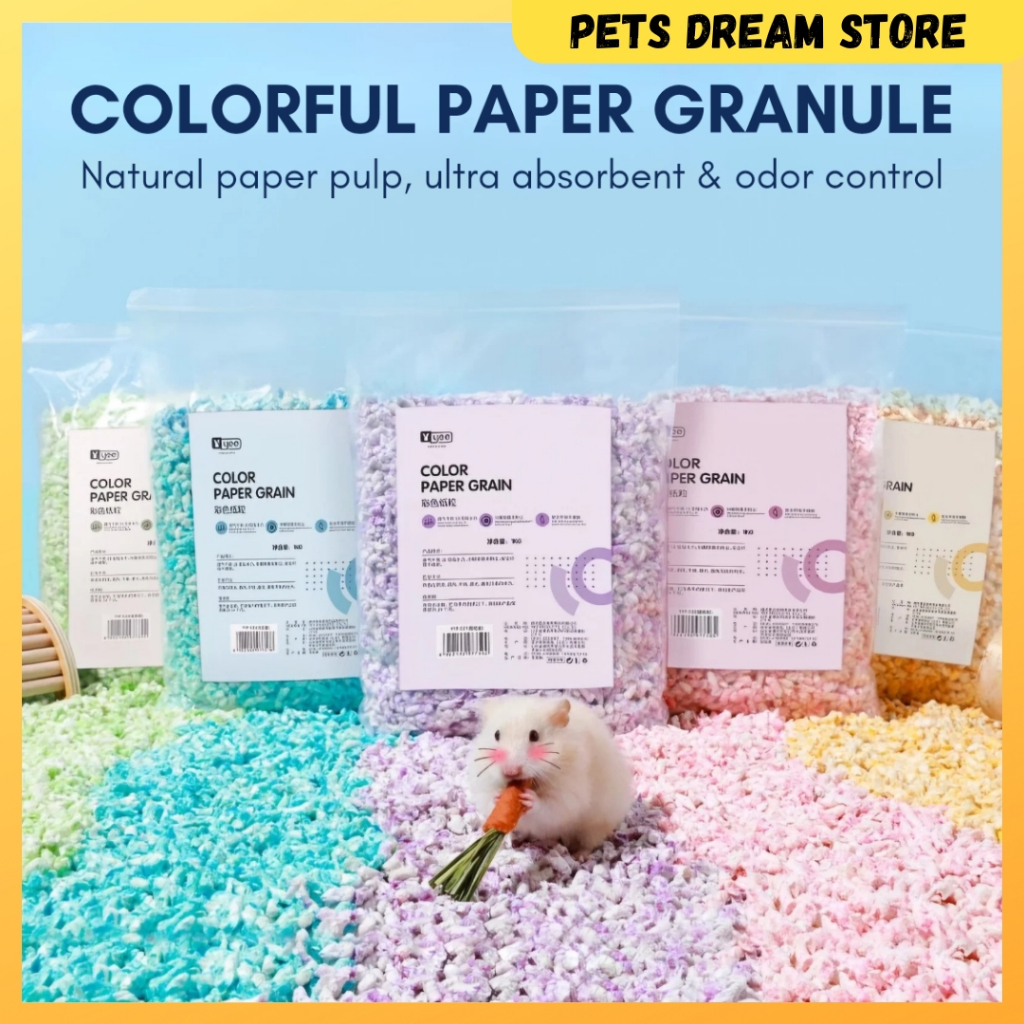 Yee Hamster paper bedding 1kg flower colorful paper granule Dust Free ...