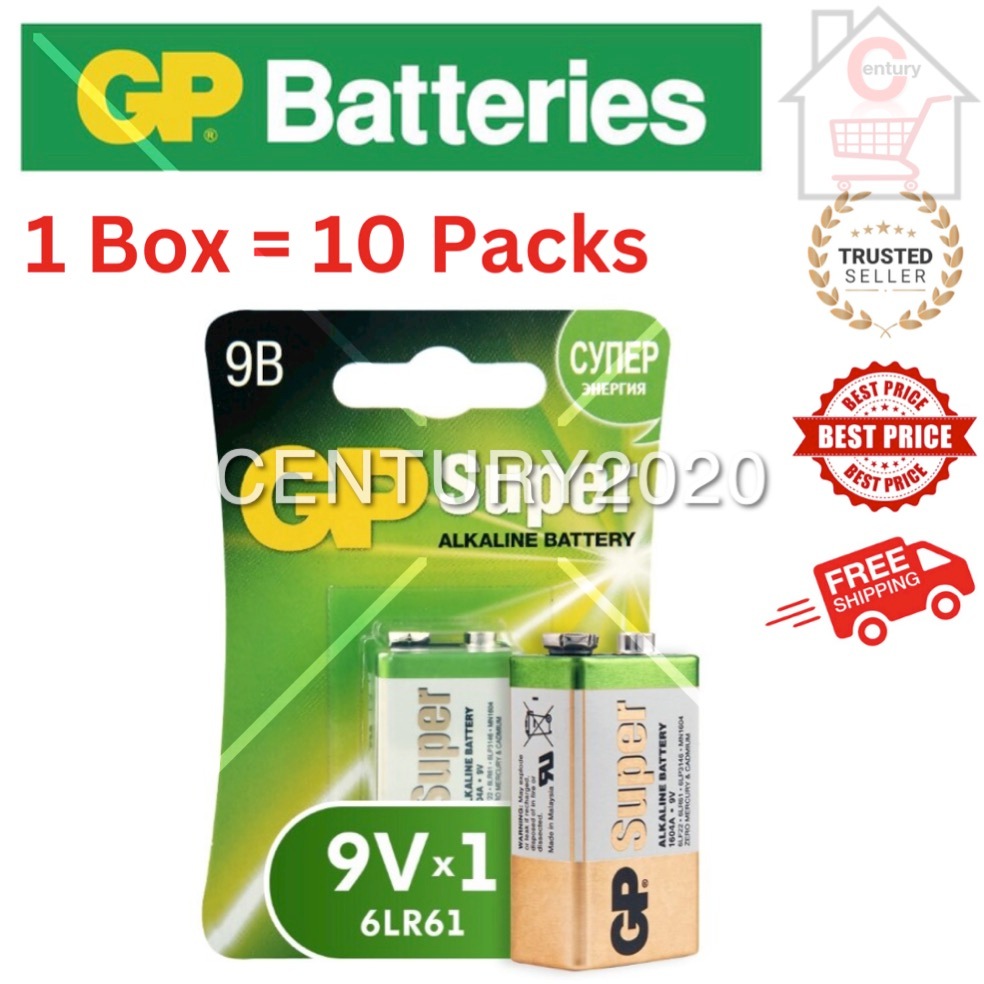 GP 9V Battery Super Alkaline 9V Battery 1604A 10pack/box | Shopee Malaysia