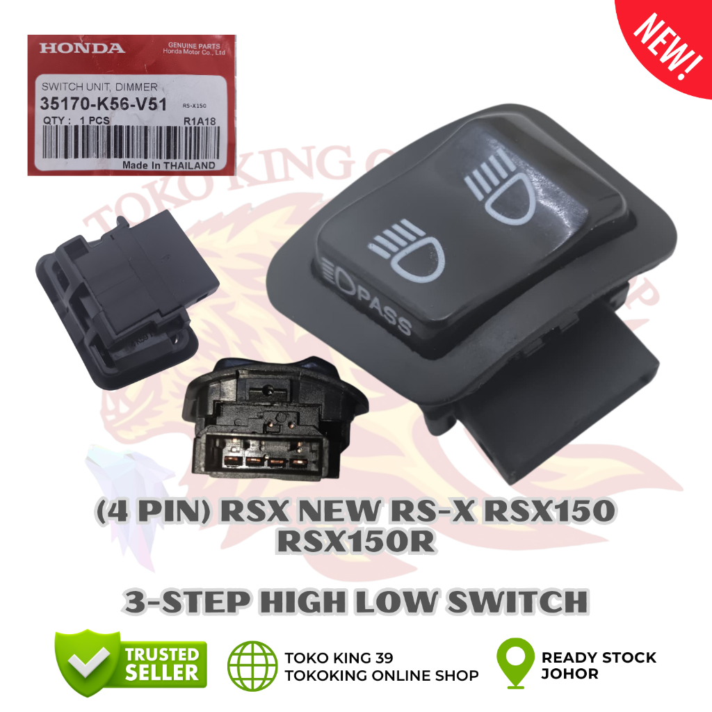 (4 PIN) HONDA RSX RS-X RSX150 RSX150R RSX 150 3-STEP ON/OFF HI HIGH/LOW ...