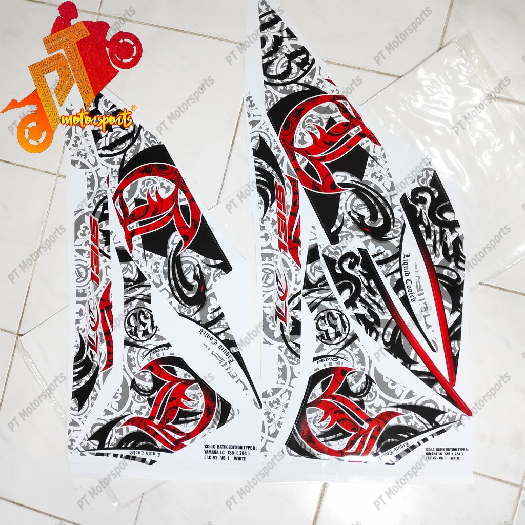 Yamaha LC 135 New V2 V3 V4 V5 V6 V7 Body Sticker Stripe Black White ...