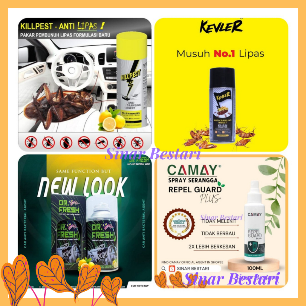 SPRAY Pembunuh Lipas KILLPEST IKILLZZ Kill It Dr Fresh Kereta Cockroach ...