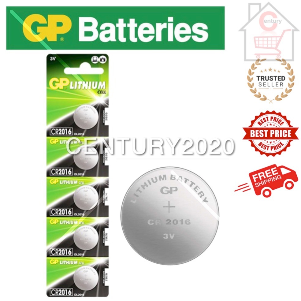GP CR2016 3V Lithium Battery Quality Coin Cell Watch Electronic 5pcs | Shopee Malaysia