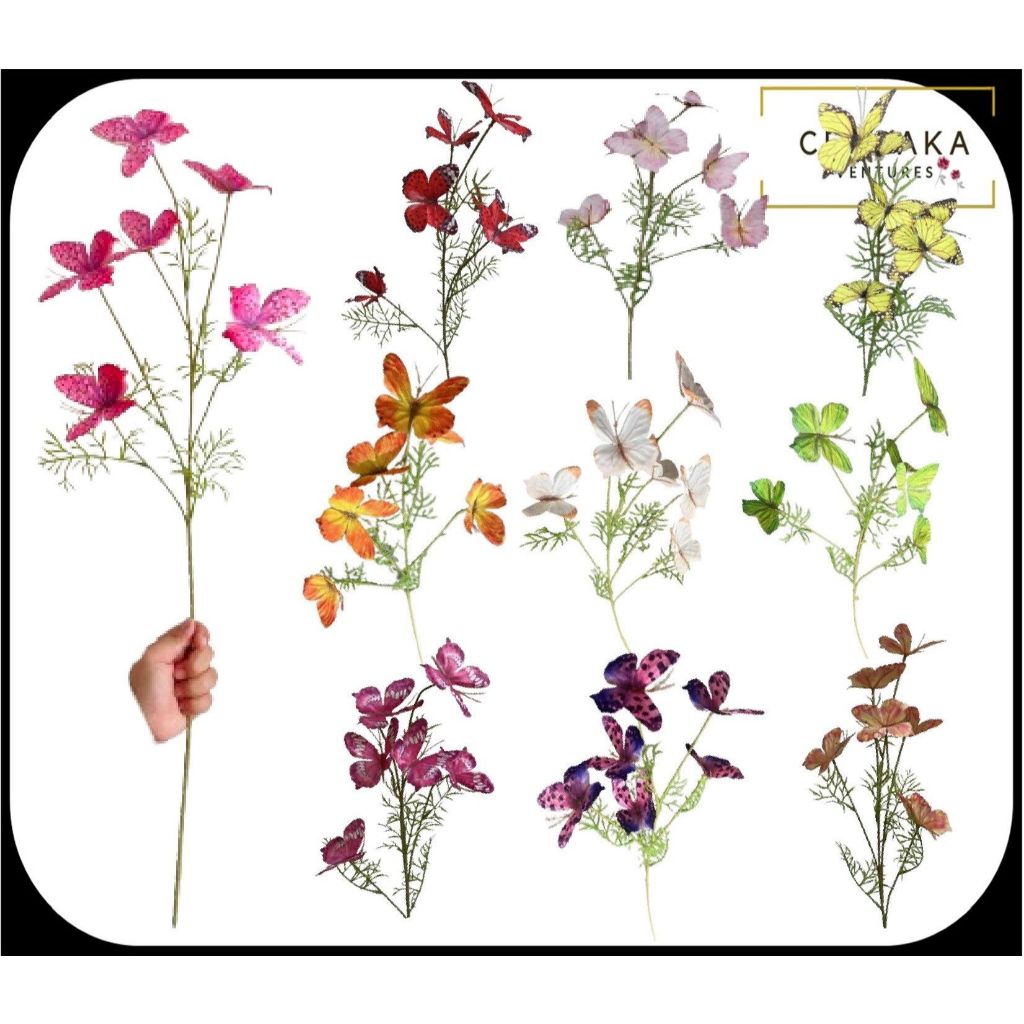 6 & 8 Head 3D Monarch Butterfly Flower for Wedding Home Decorations ...