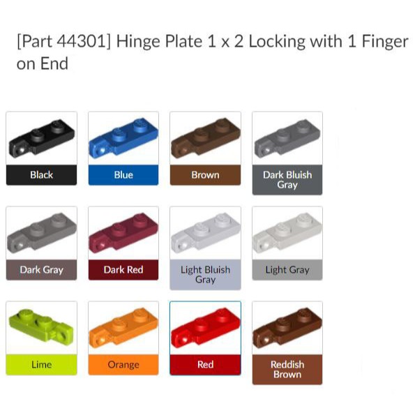 A14.[Ready Stock] 44301. Original Lego Parts : Hinge Plate 1 x 2 ...